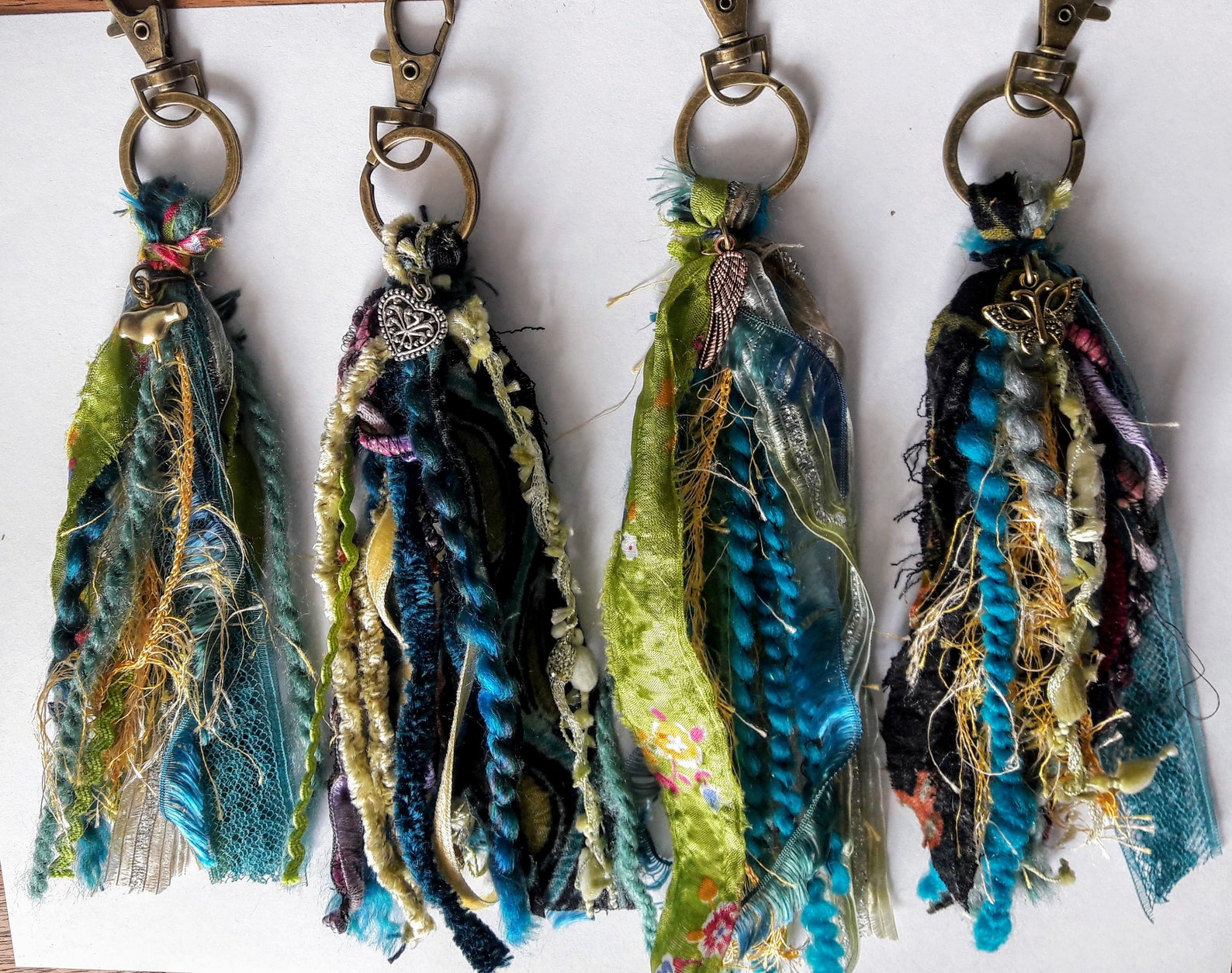 Tassel Key Chain / Purse Charm / Blues Green/ Purple Pink/ - Etsy