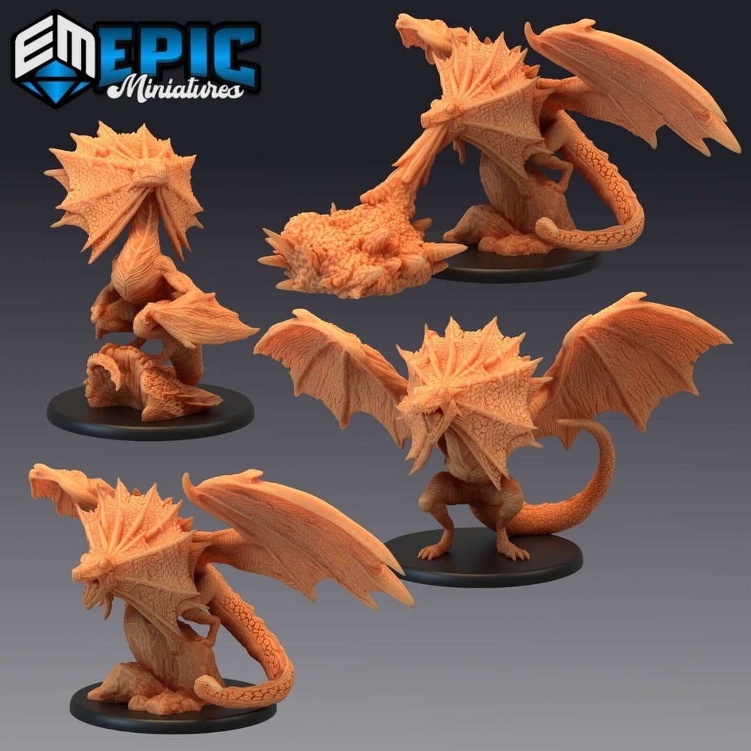 Jungle Wyvern D&D Dungeons and Dragons Miniature Epic Miniatures 28mm ...