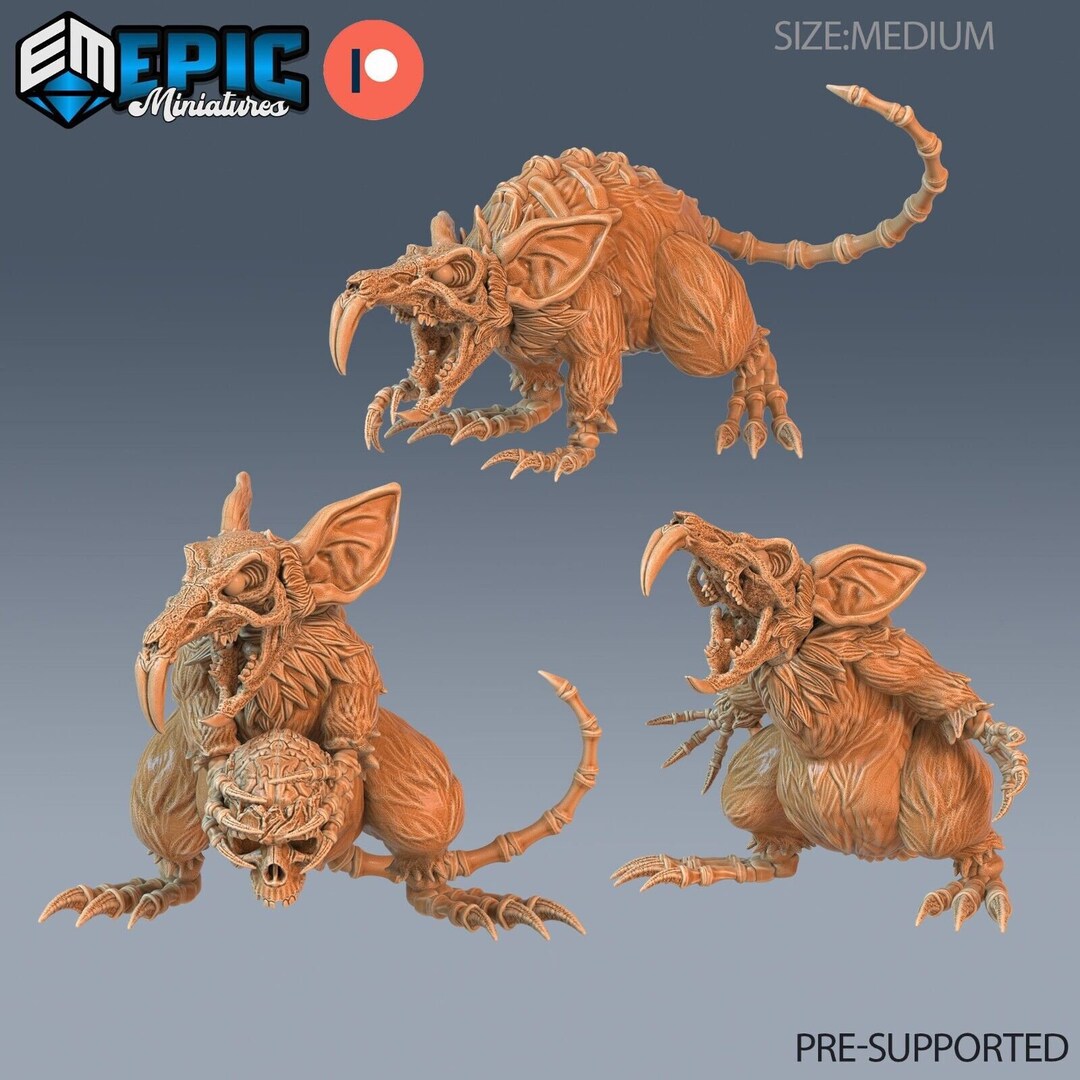 Giant Rat Revenant Dungeons and Dragons Miniature D&D, Fantasy Monster ...
