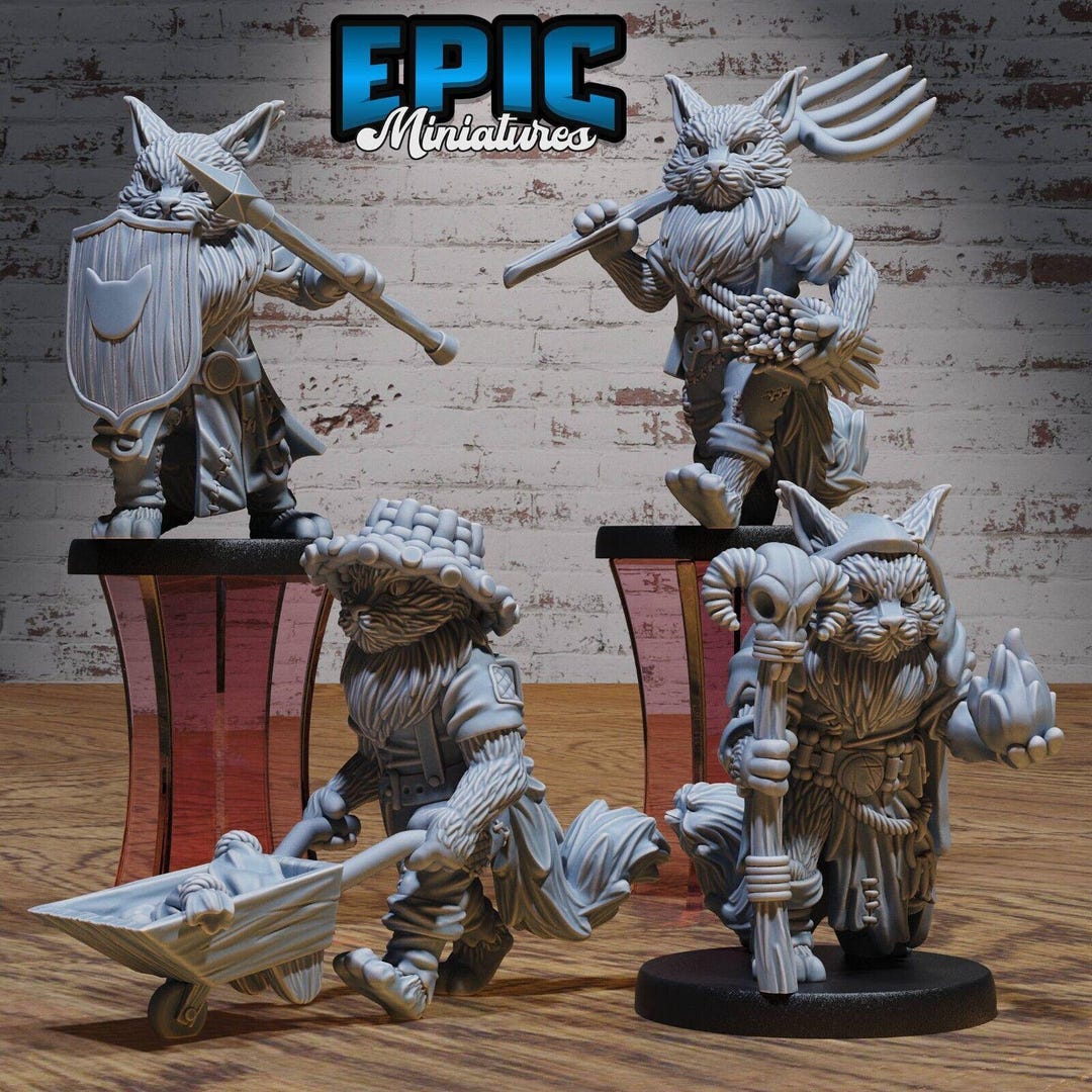 Cat Tribe Villagers D&D Dungeons and Dragons Miniature - Epic ...