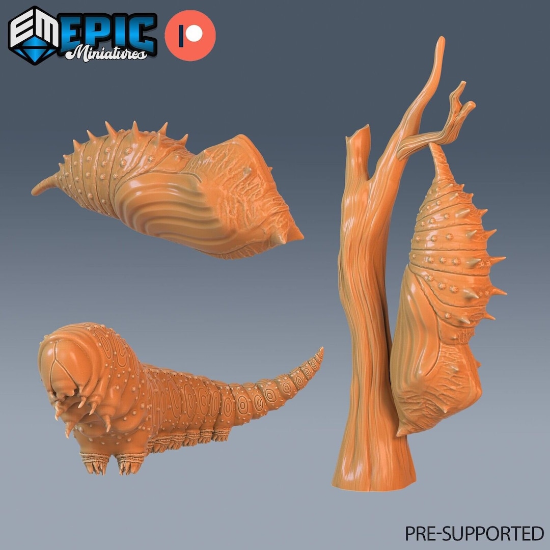 Giant Moth Larva Dungeons and Dragons Miniature D&D, Fantasy Evil ...
