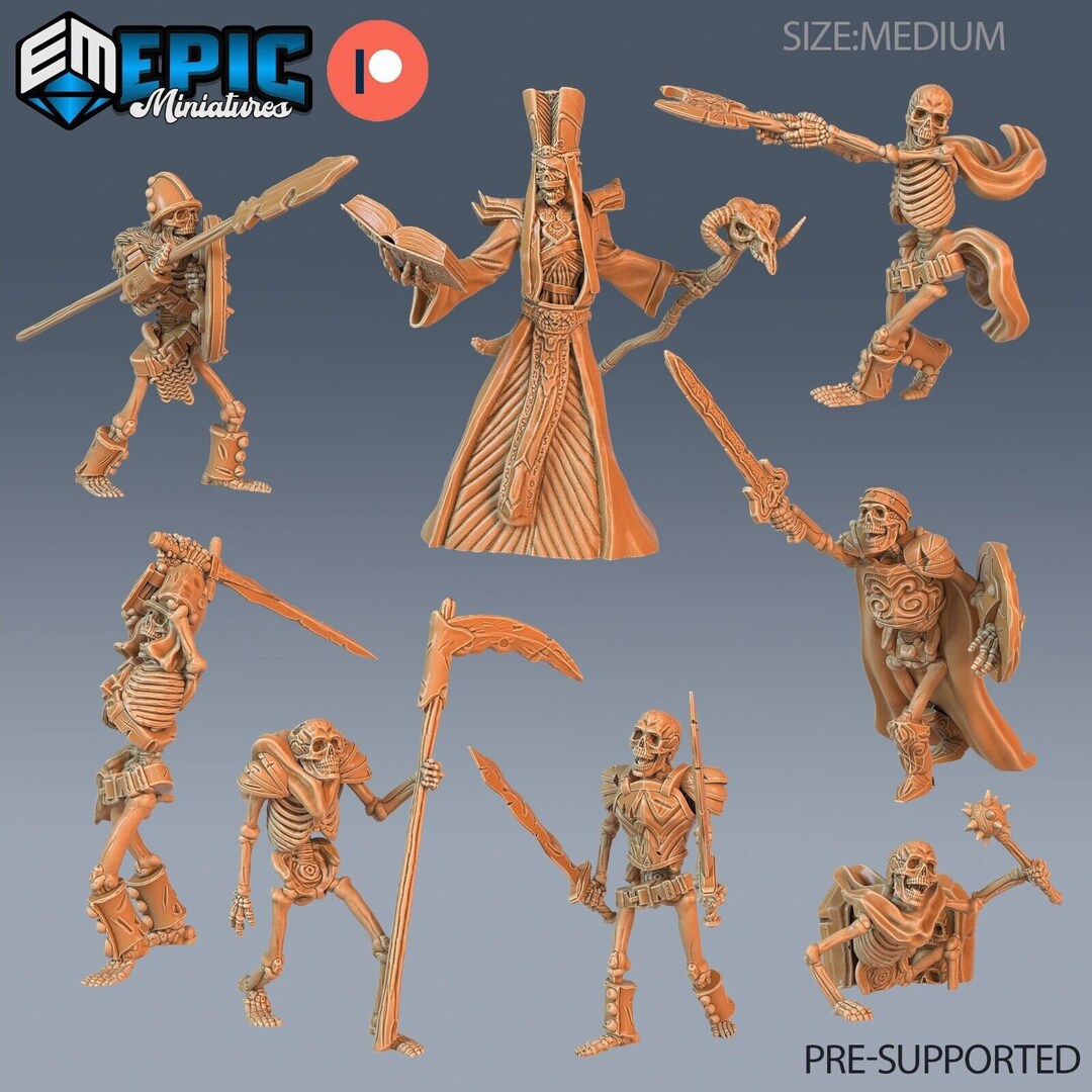 Skeleton Army Dungeons and Dragons Miniature D&D, Epic Miniatures ...