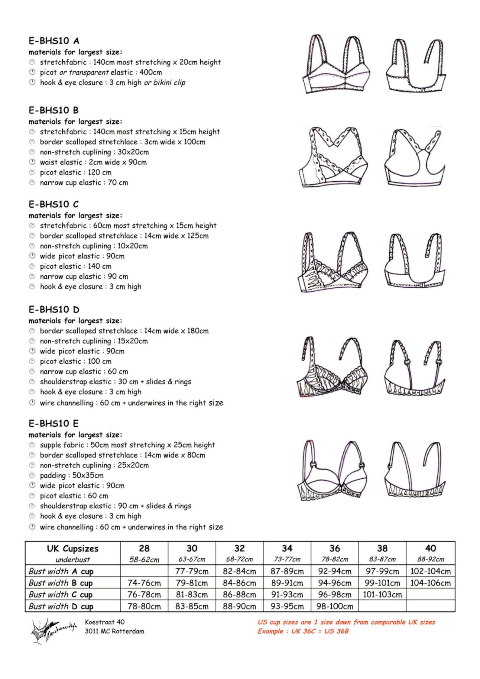 BH Patroon BHS10 voor 5 modellen : FREE Shipping van | Etsy Nederland