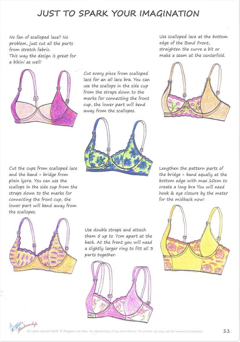 BRA E-booklet Pattern CUT-OUT Underwired Bra by Merckwaerdigh - Etsy UK