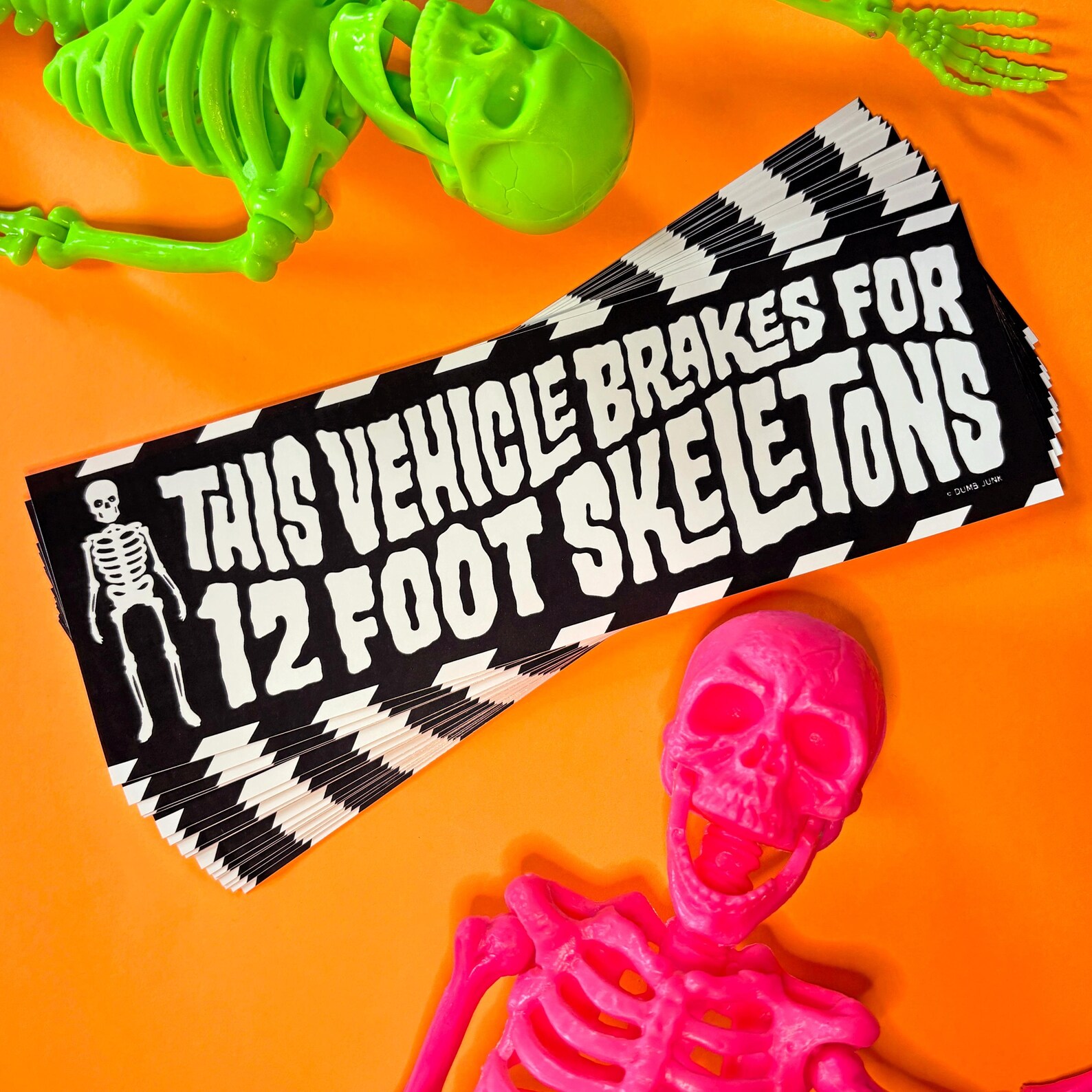 This Vehicle Brakes for 12 Foot Skeletons Halloween Screen Printed ...