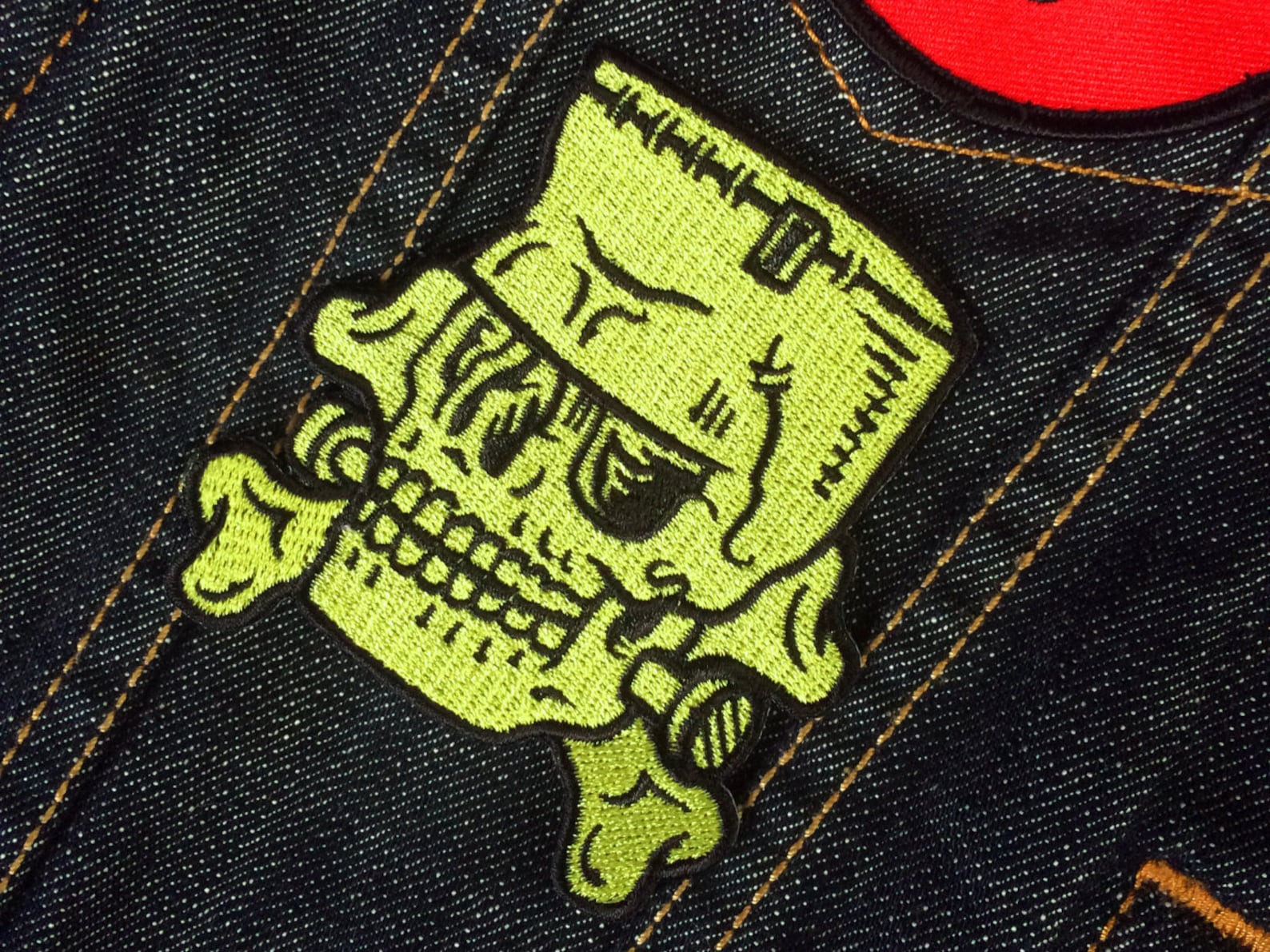 Frankenstein Patch Monster Skull Embroidered Patch - Etsy