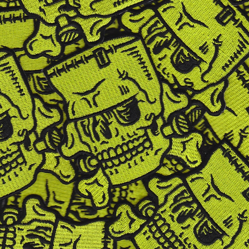 Frankenstein Patch Monster Skull Embroidered Patch - Etsy