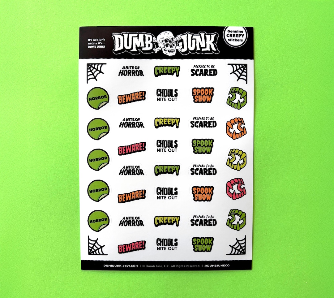 Horror Art Sticker Sheet (4x6") | VHS Horror Movie Planner Stickers ...