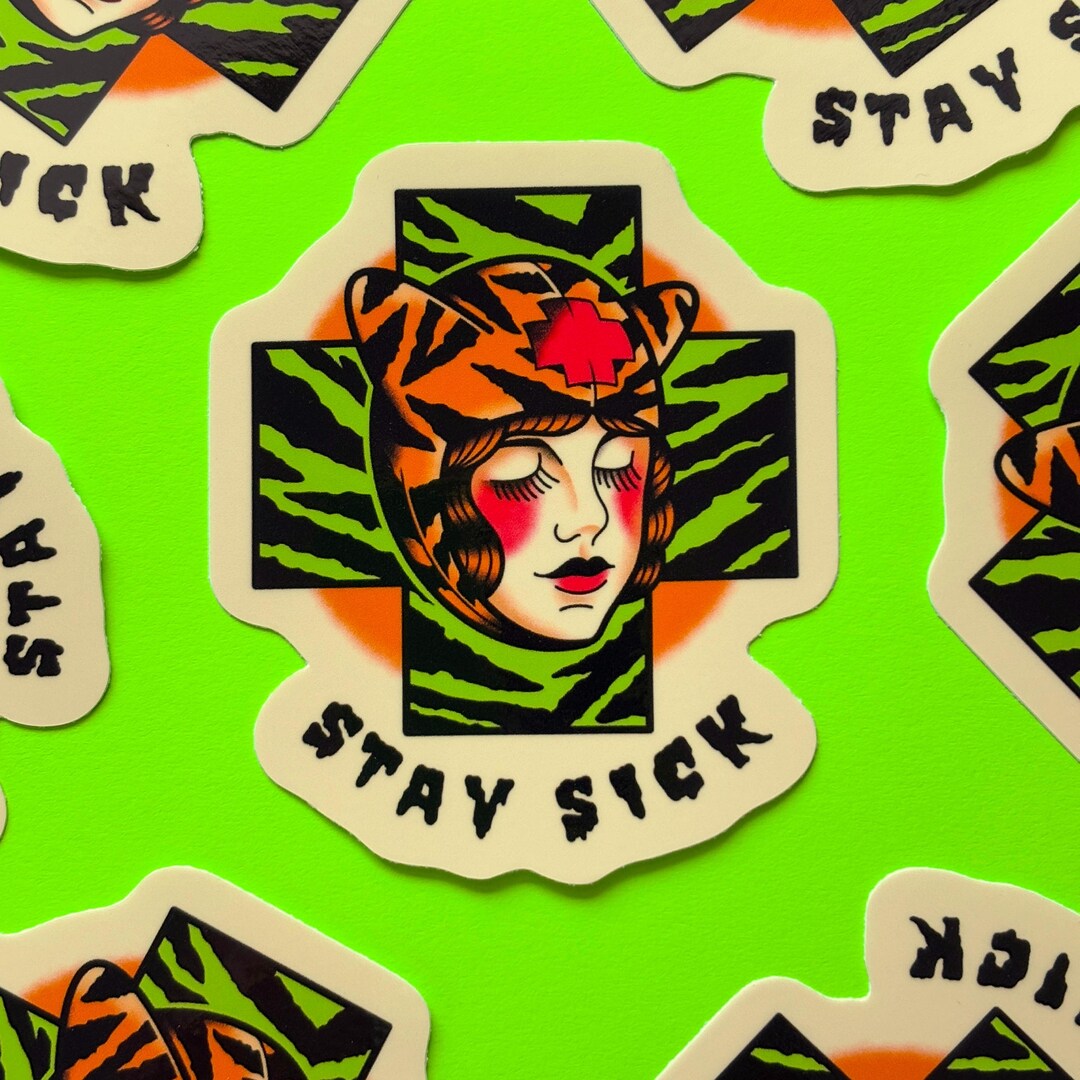 Stay Sick 3" Vinyl Sticker | the Cramps Poison Ivy Nurse Tattoo - Etsy