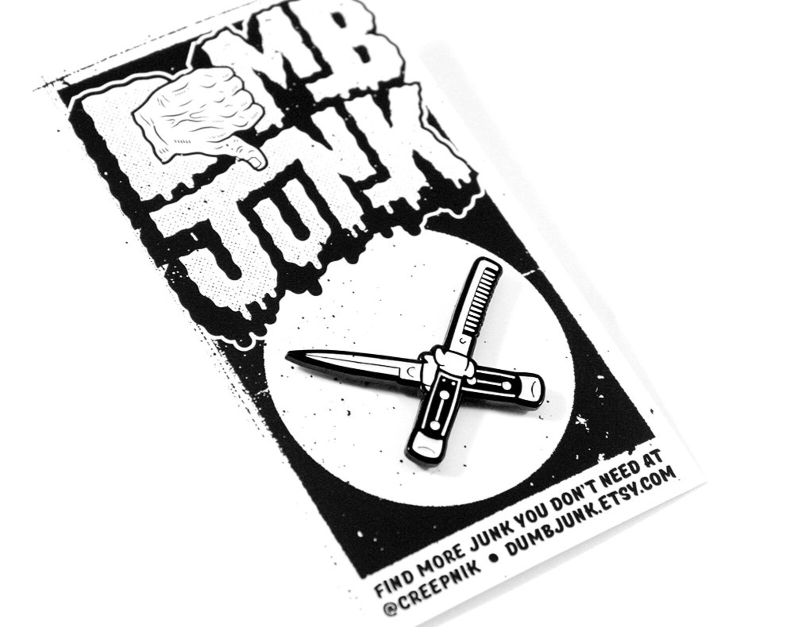 Crossed Switchblade Comb & Switchblade Knife Enamel Pin - Etsy