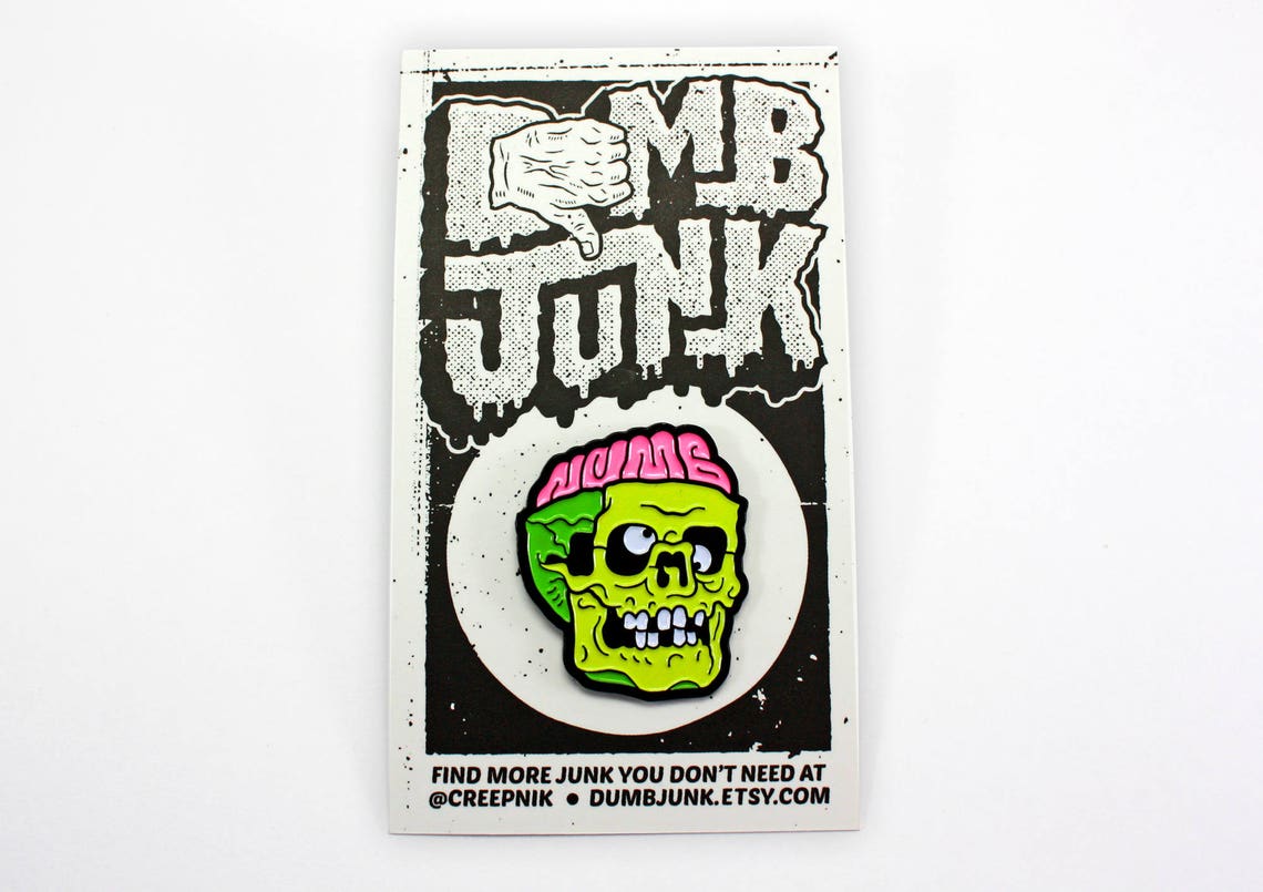 Numbskull Enamel Pin 1.25 Zombie Skull Lapel Pin Numb - Etsy Canada