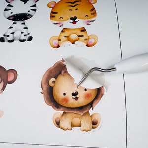 Cute Baby Animals Vinyl Stickers, Birthday Card Size Safari Stickers ...