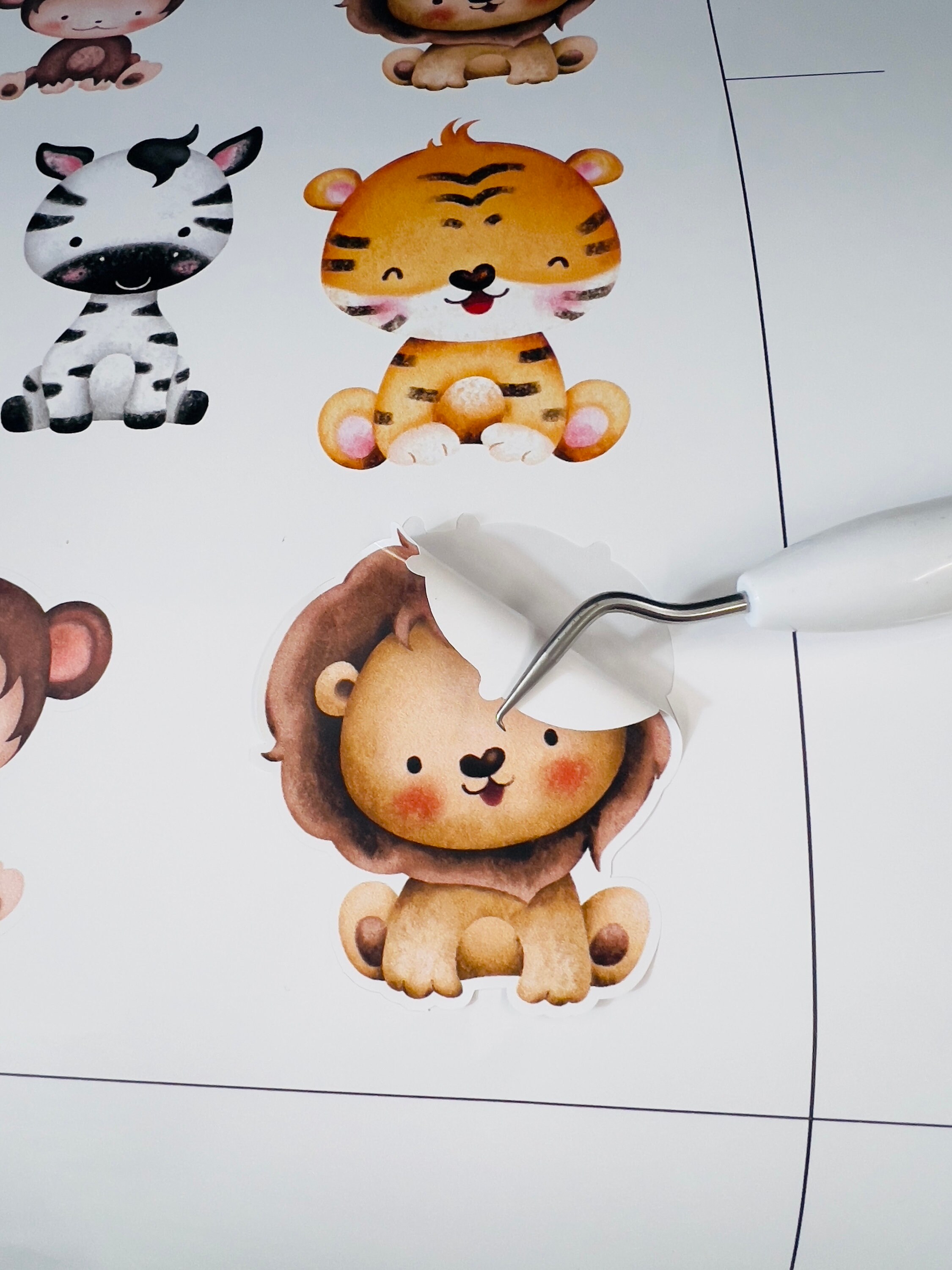 14 Cute Baby Animals Vinyl Stickers, Safari Stickers, Ticker Sheet ...