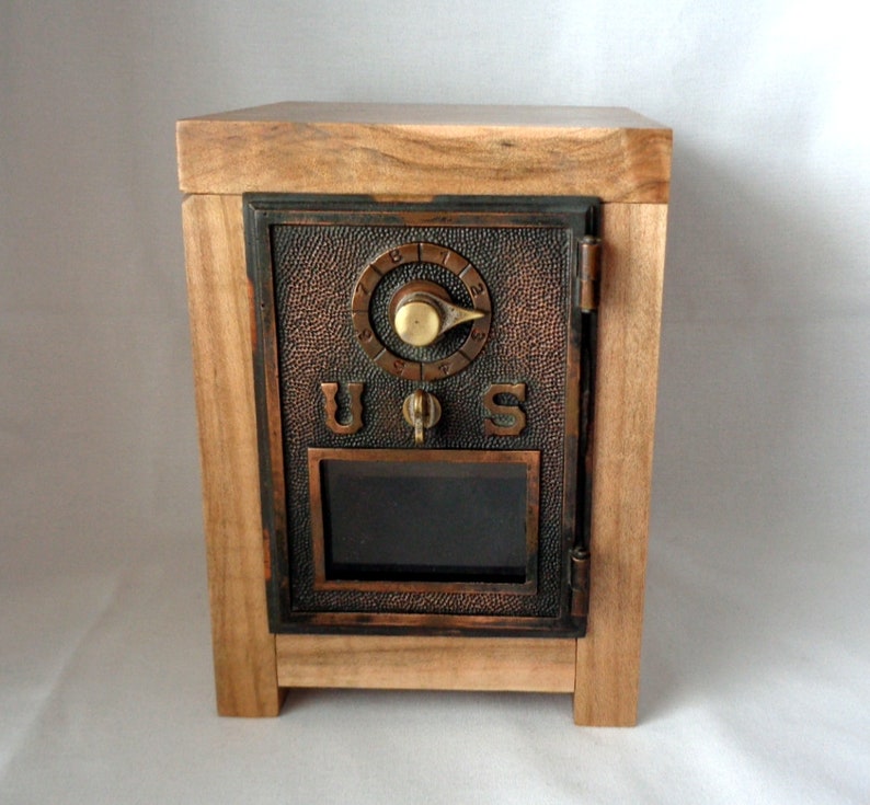 Wooden Vault With Black Lacquer Copper Safe US Brass Bronze - Etsy