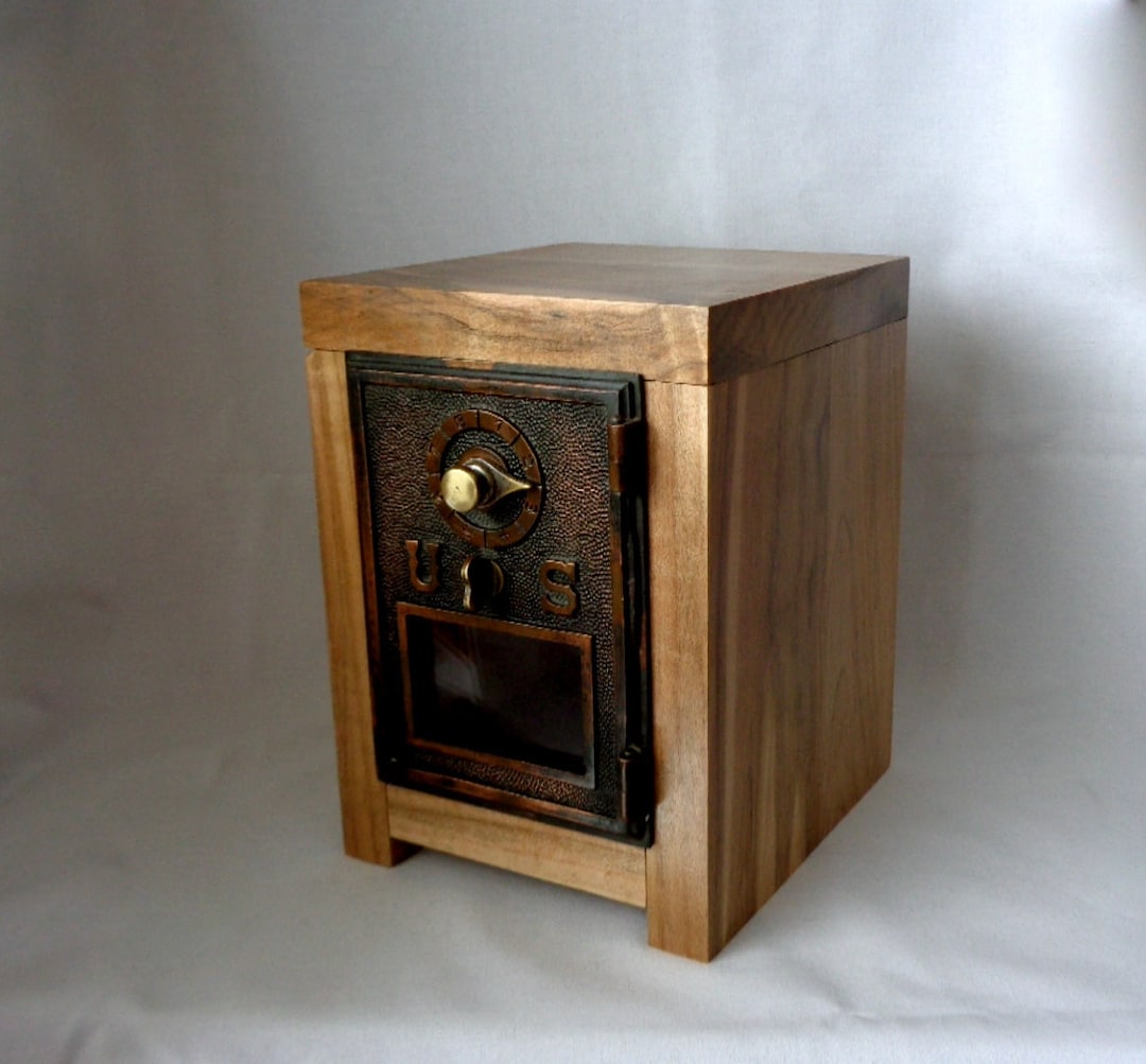 Wooden Vault With Black Lacquer Copper Safe US Brass Bronze - Etsy