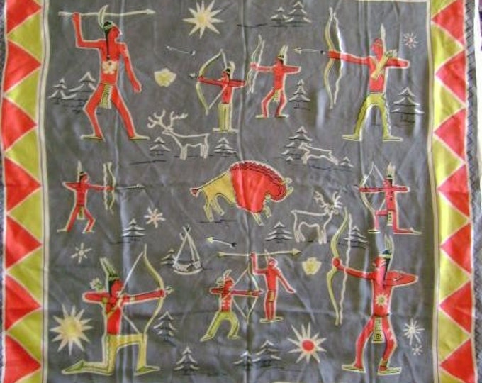 Vintage Native American Indian Scarf Shawl Hand Hemmed - Etsy