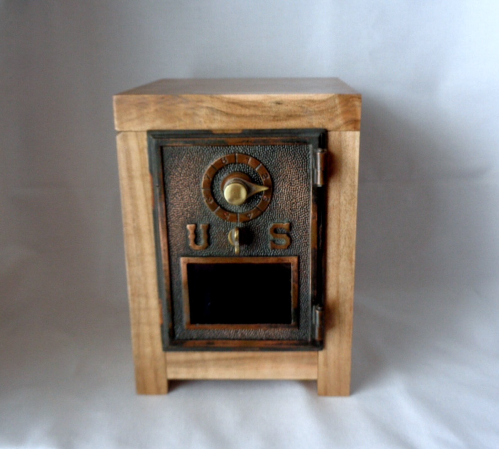 Wooden Vault With Black Lacquer Copper Safe US Brass Bronze - Etsy