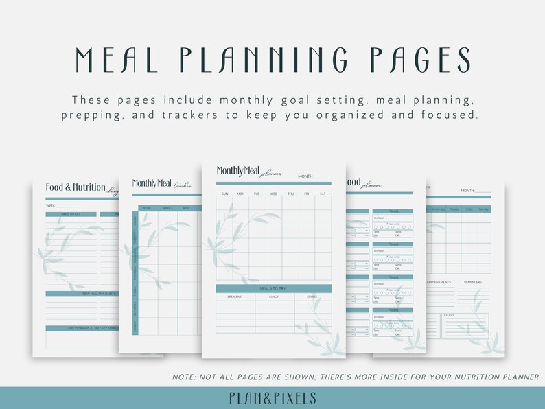 Nutrition Planner Printable Daily Food Diary Food Journal Meal Planner ...