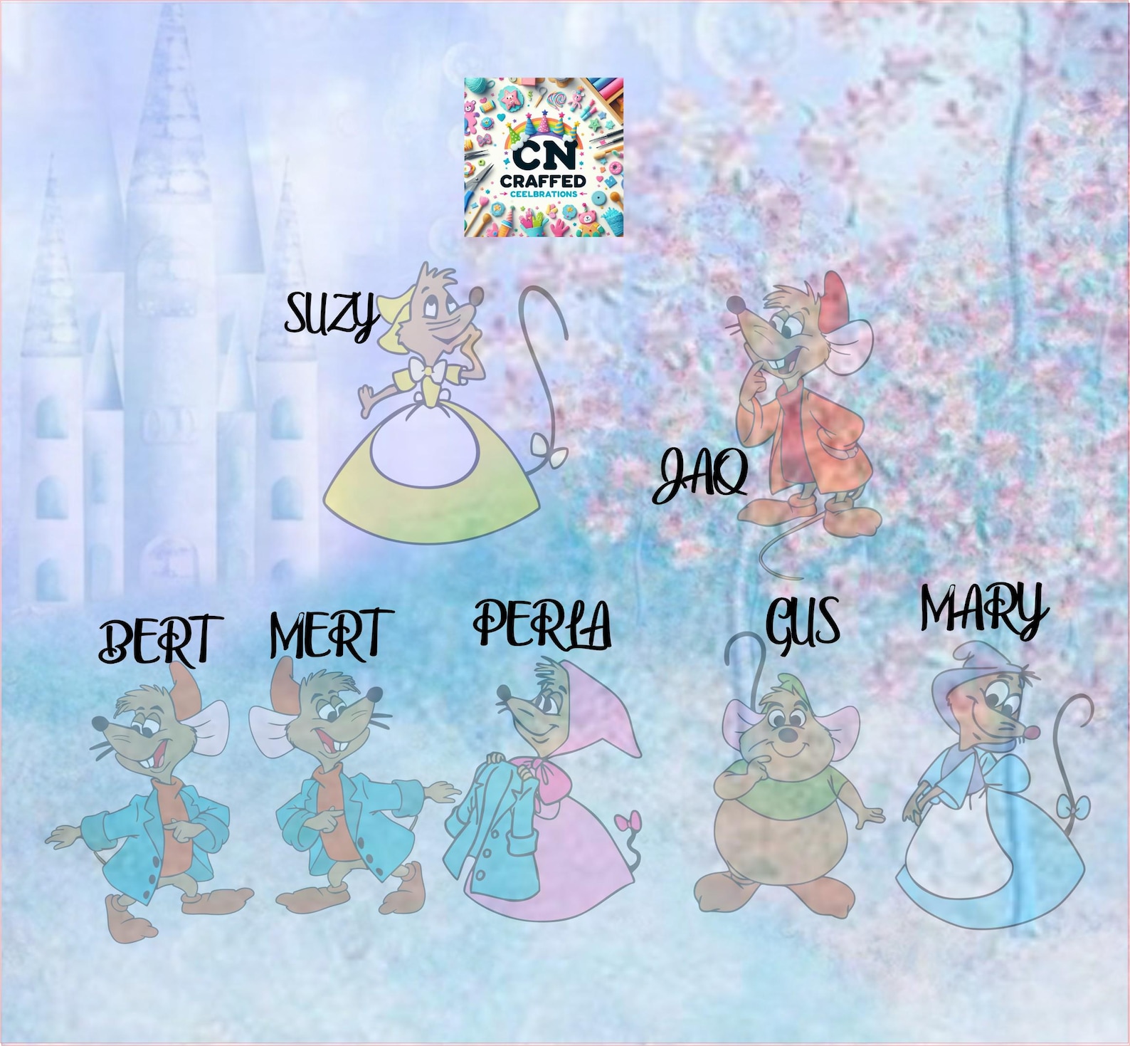 Cinderella Mice 8 and 12 Inch - Etsy