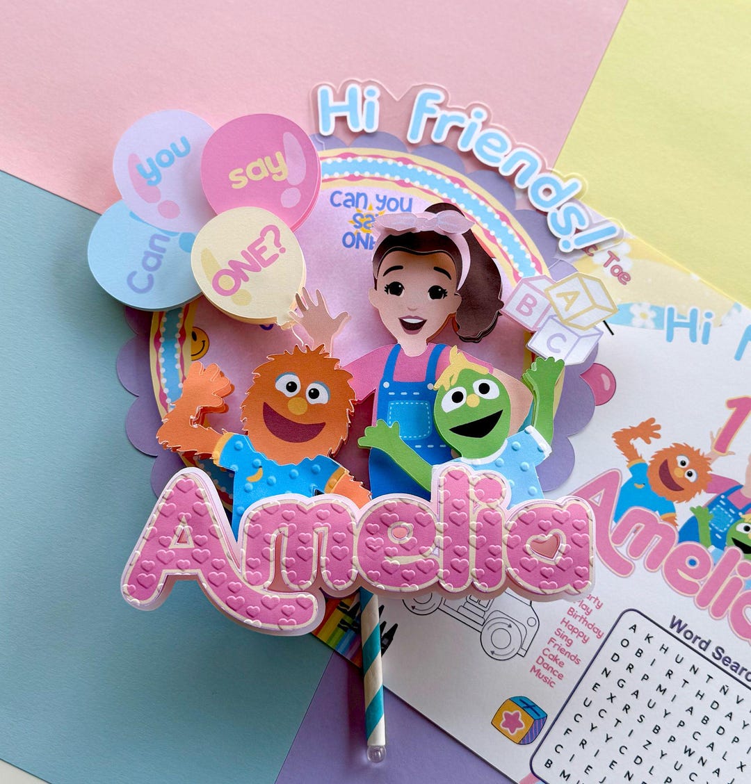Ms. Rachel Cake Topper, Custom 3D Name and Age Topper, Learning Songs ...