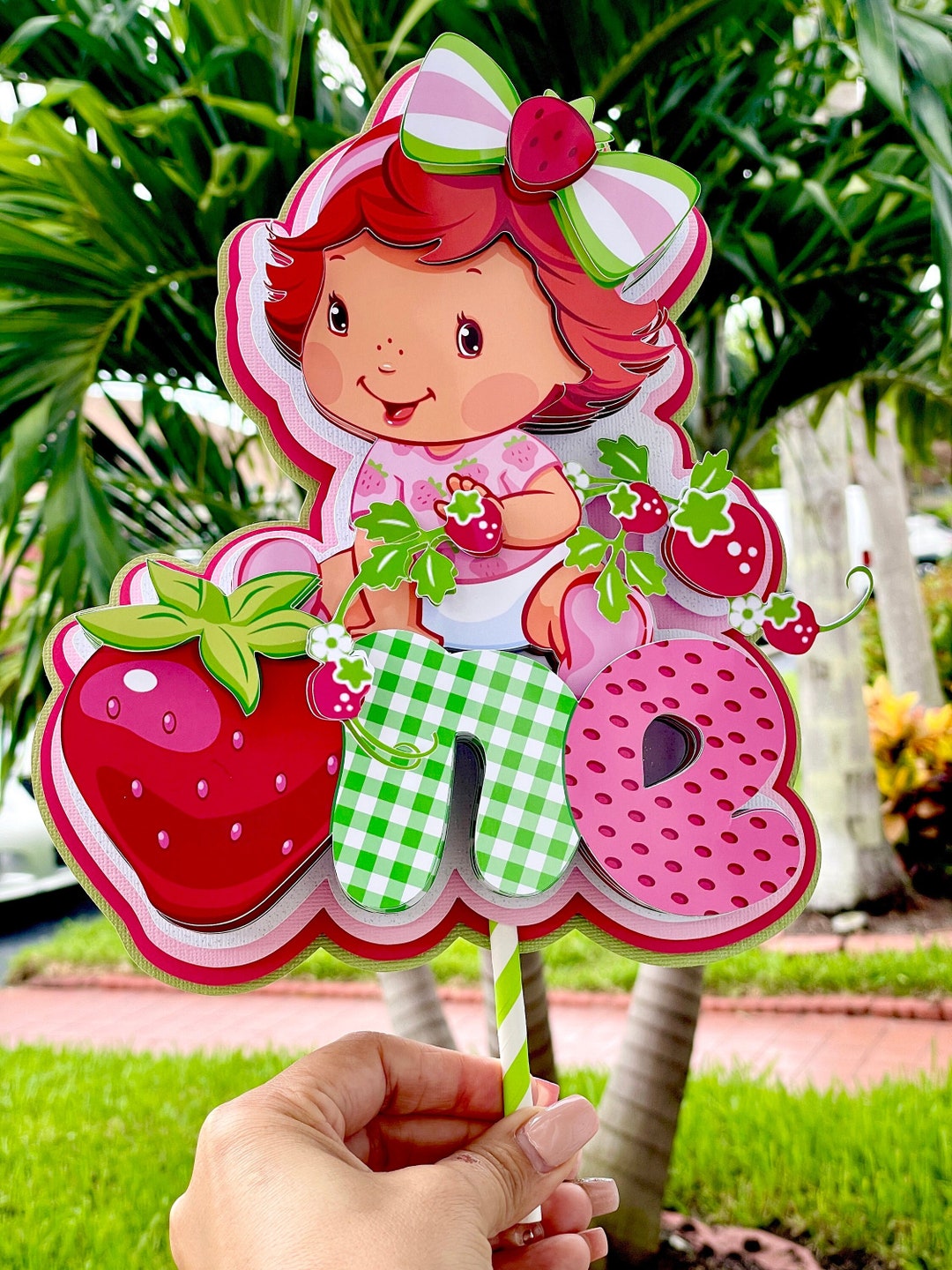 Strawberry Shortcake Cake Topper, Strawberry 3D Letters, Strawberry ...