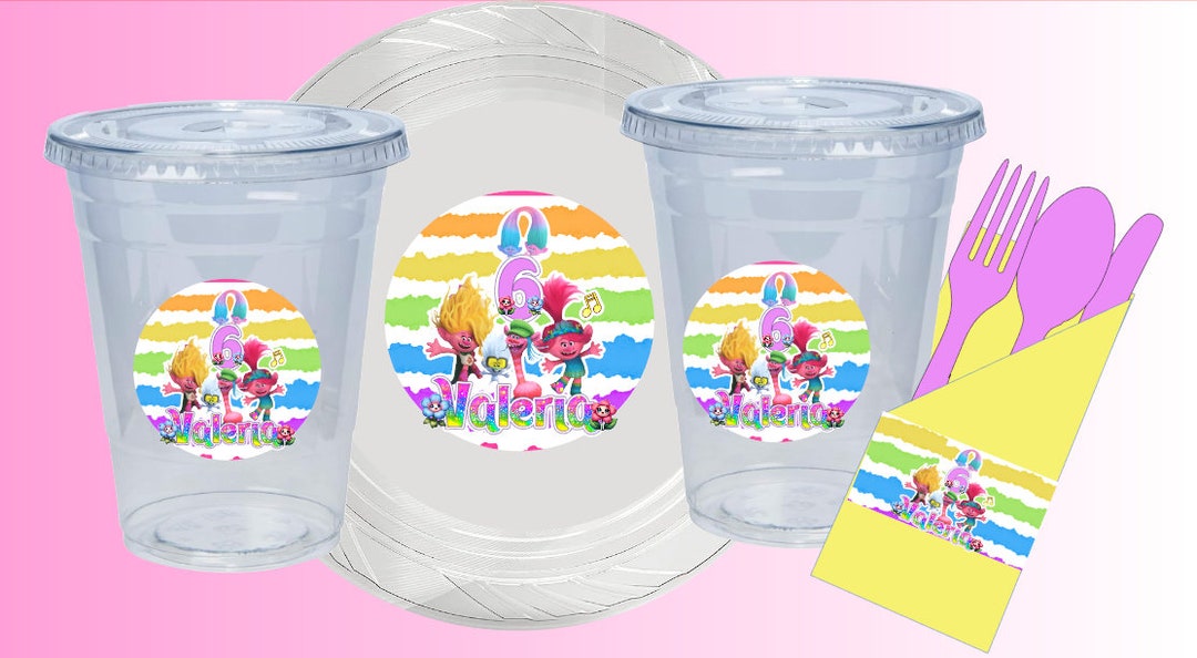 Trolls Band Together Party Supplies: Personalized Cups, Plates - Etsy