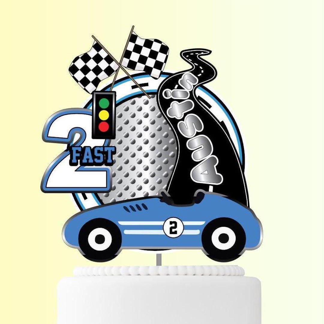 Two Fast Cake Topper / Race Car 2nd Birthday Party Decoration - Etsy
