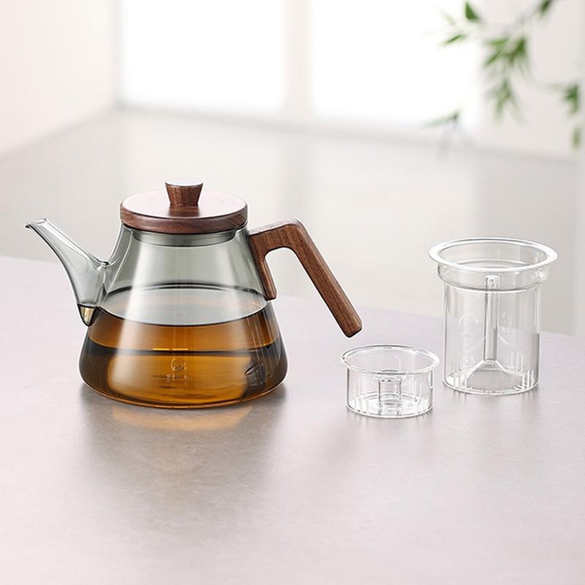 Heat Resistant Glass Teapot, Tea and Water Separation Teapot, Steaming ...