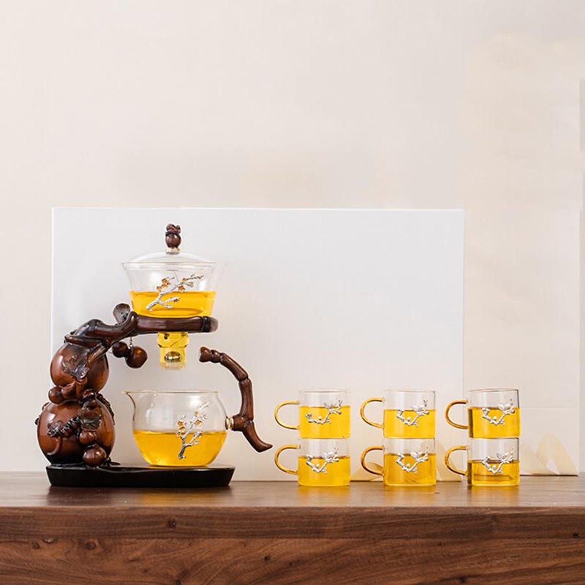 Gourd Glass Automatic Tea Set, Glass Tea Set, Magnetic Lazy Tea Maker ...