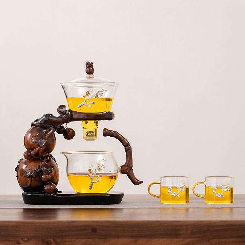 Gourd Glass Automatic Tea Set, Glass Tea Set, Magnetic Lazy Tea Maker ...