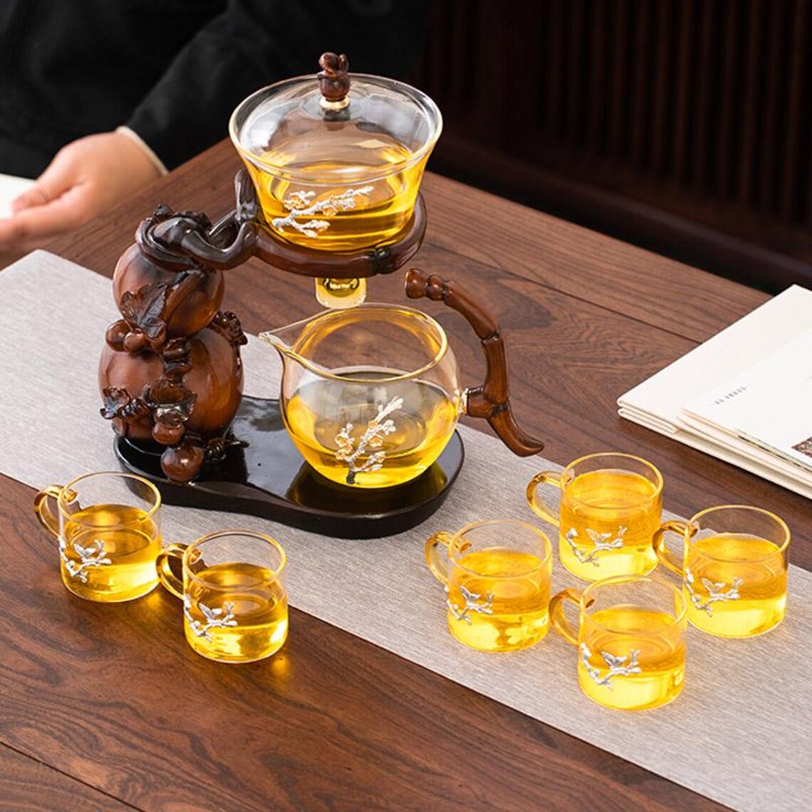 Gourd Glass Automatic Tea Set, Glass Tea Set, Magnetic Lazy Tea Maker ...