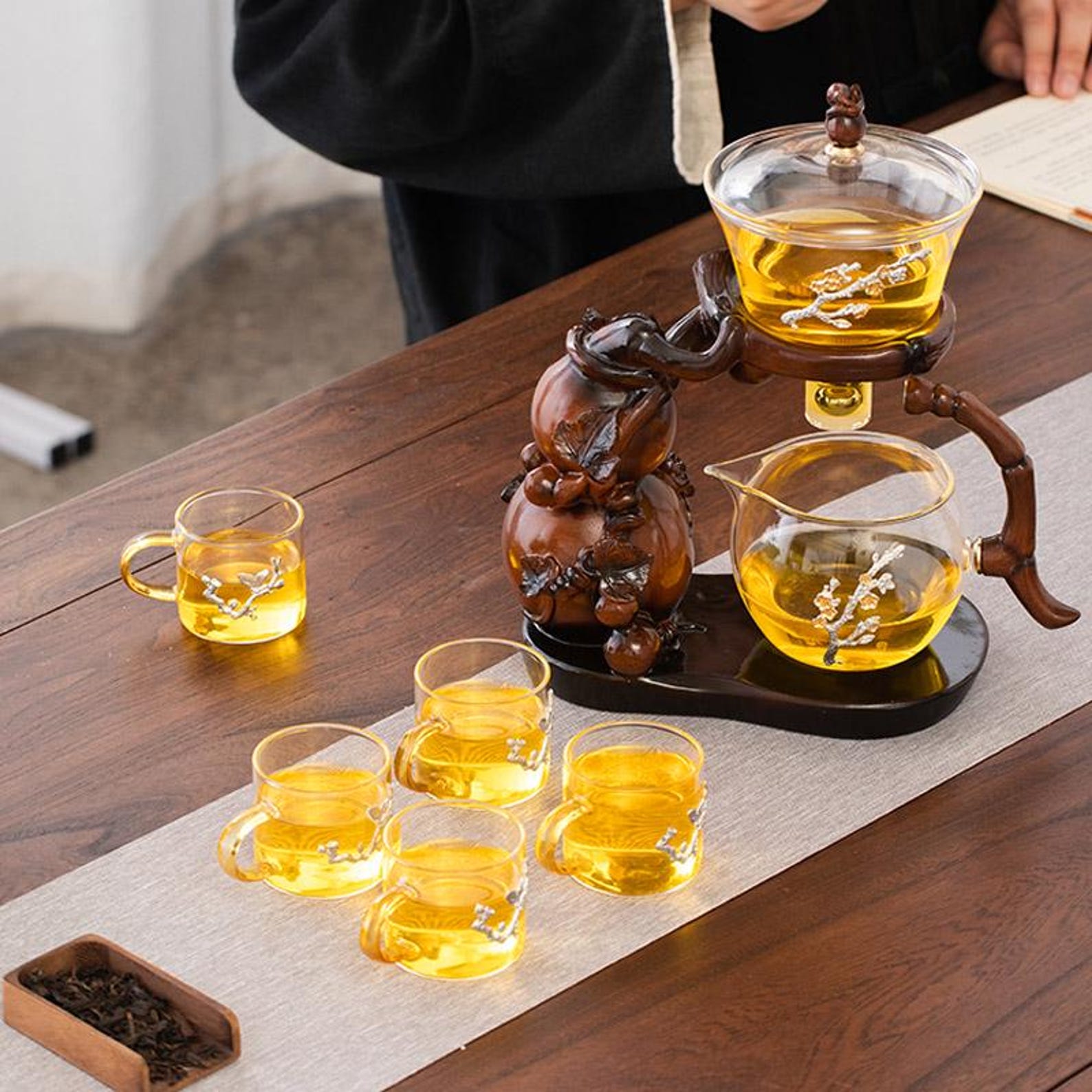 Gourd Glass Automatic Tea Set, Glass Tea Set, Magnetic Lazy Tea Maker ...