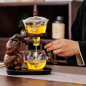 Gourd Glass Automatic Tea Set, Glass Tea Set, Magnetic Lazy Tea Maker ...