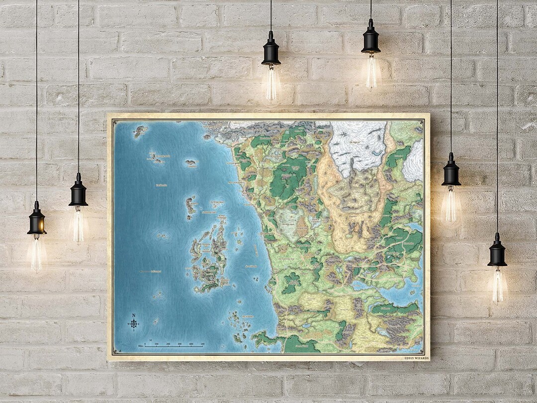 Dungeons Dragons, Poster, Sword Coast Map, Map , Dungeons and Dragons ...