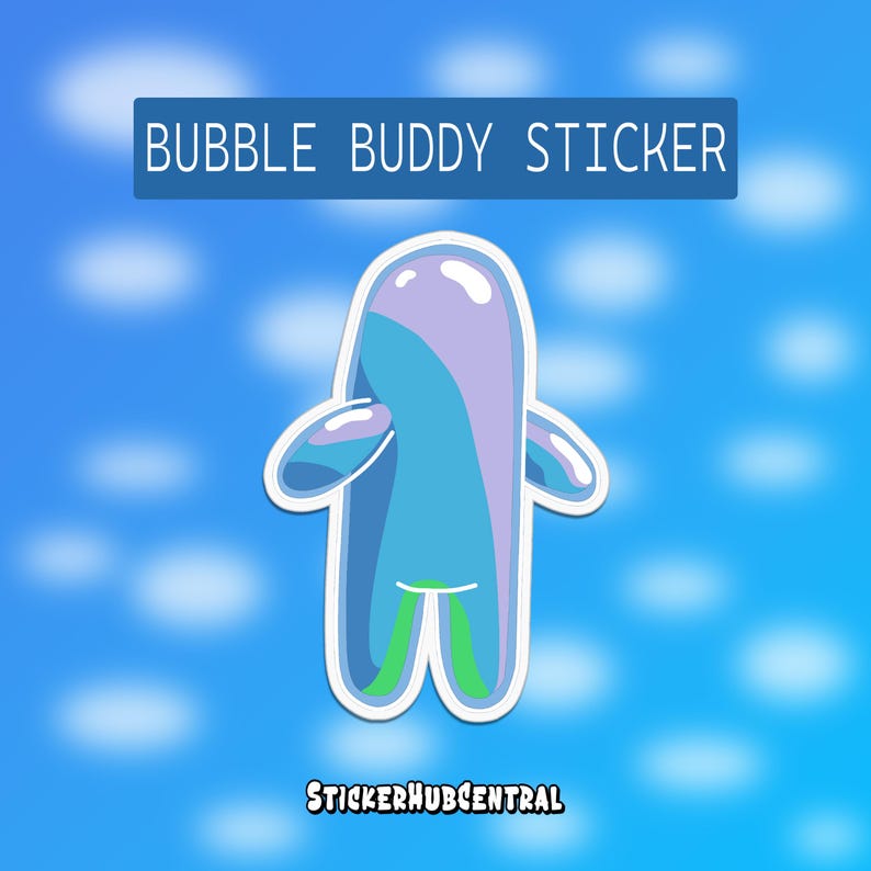 Spongebob Inspired Bubble Buddy Sticker for Kids Crafts Journals ...