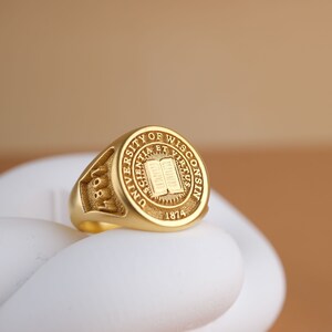 Custom Gold Graduation Ring – Personalized College Class Ring for Men ...