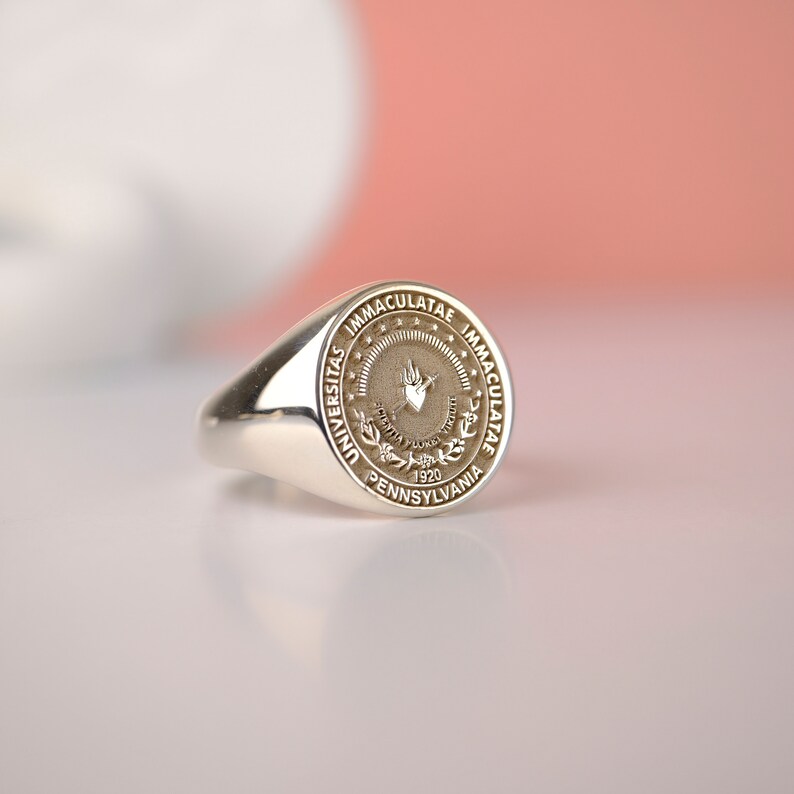 Large Size Class Ring / Custom Design Signet Ring Universitas - Etsy