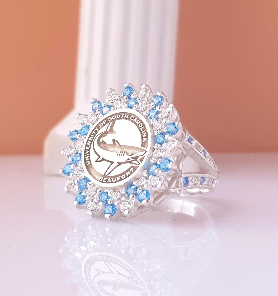 Shark Emblem Class Ring • Bold Graduation Ring for College Athletes ...