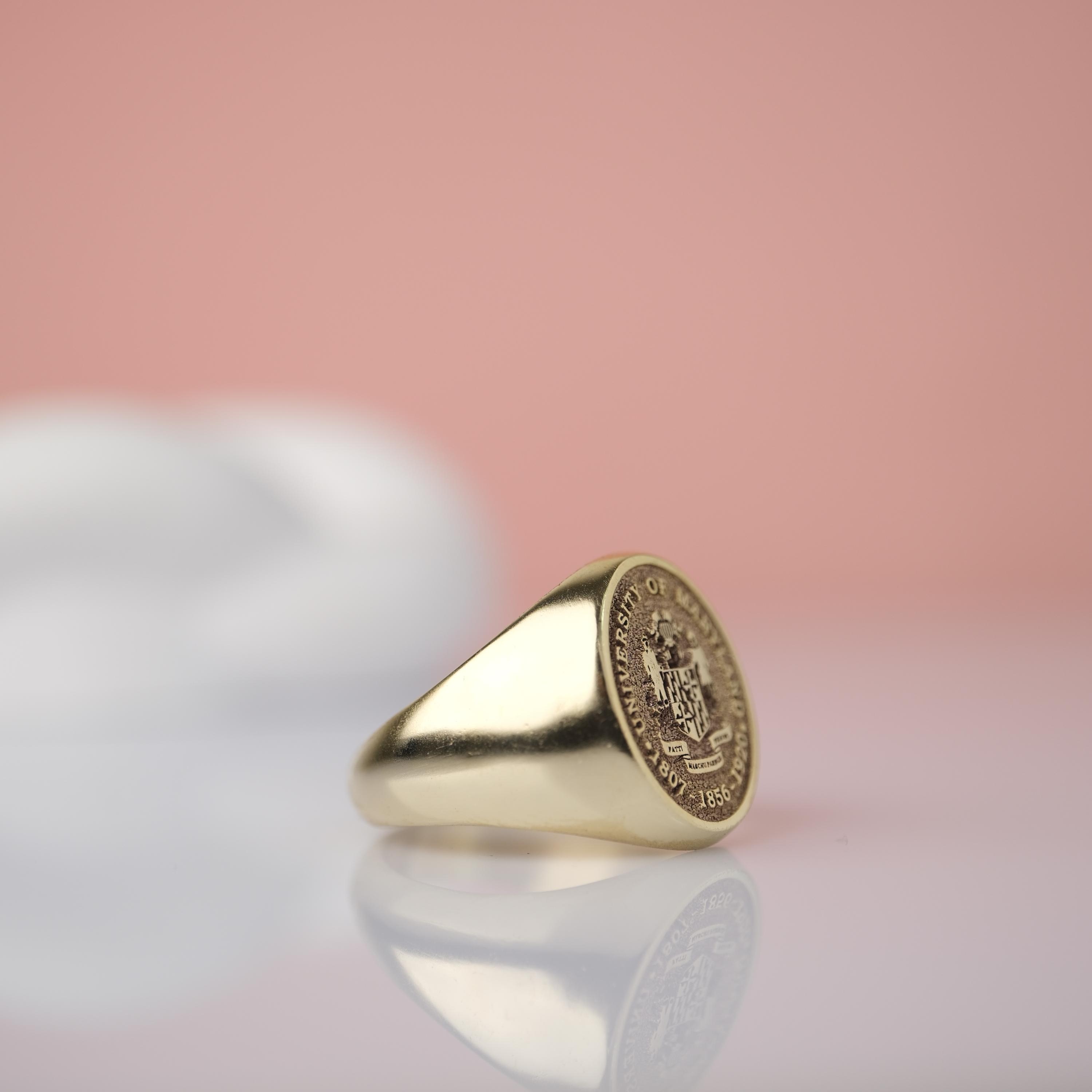 Custom Gold Signet Ring // Custom College Class Ring - Etsy