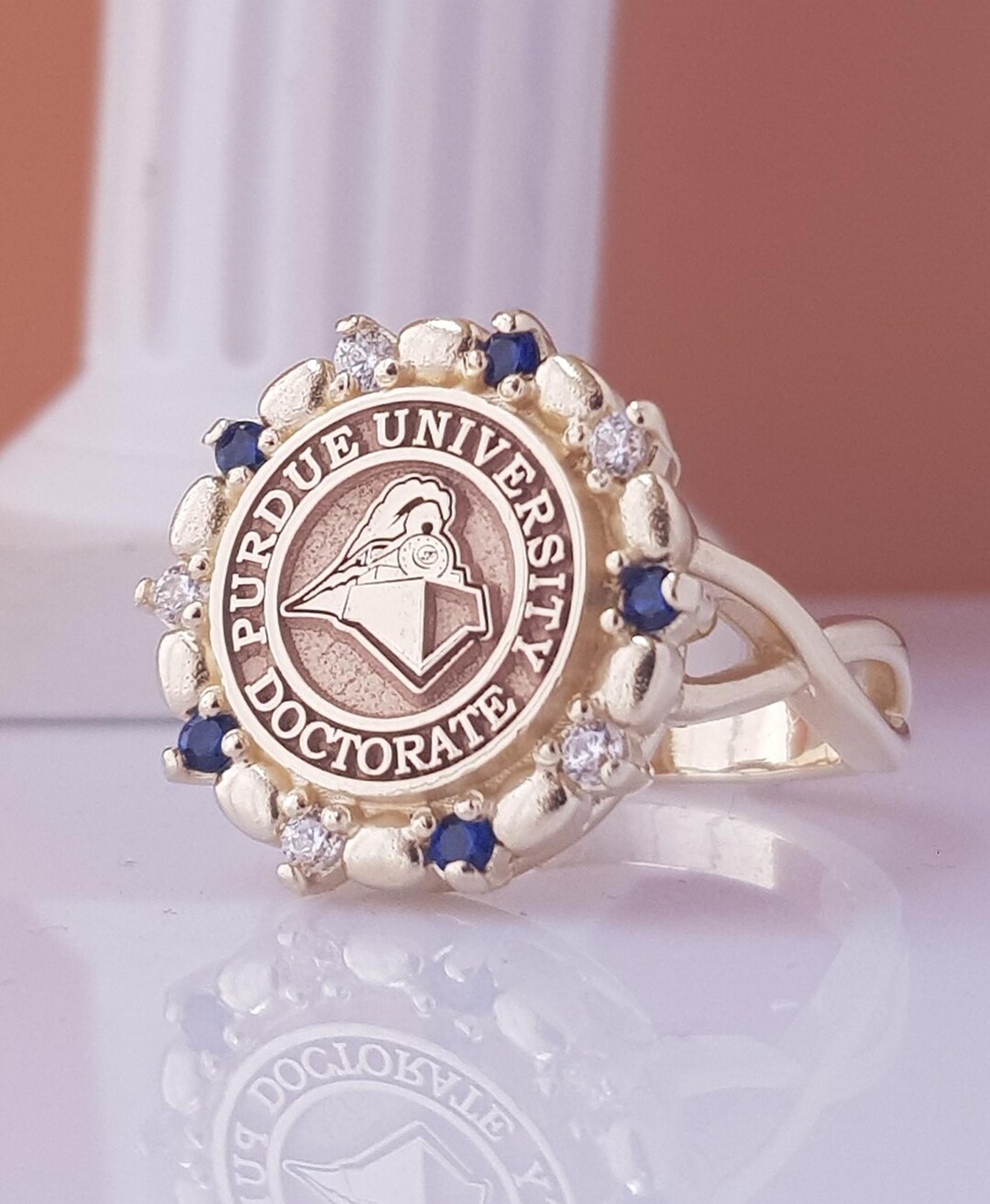 Doctorate Graduation Ring for Women – Custom Birthstone Class Ring ...