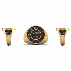 Custom Gold Graduation Ring – Personalized College Class Ring for Men ...