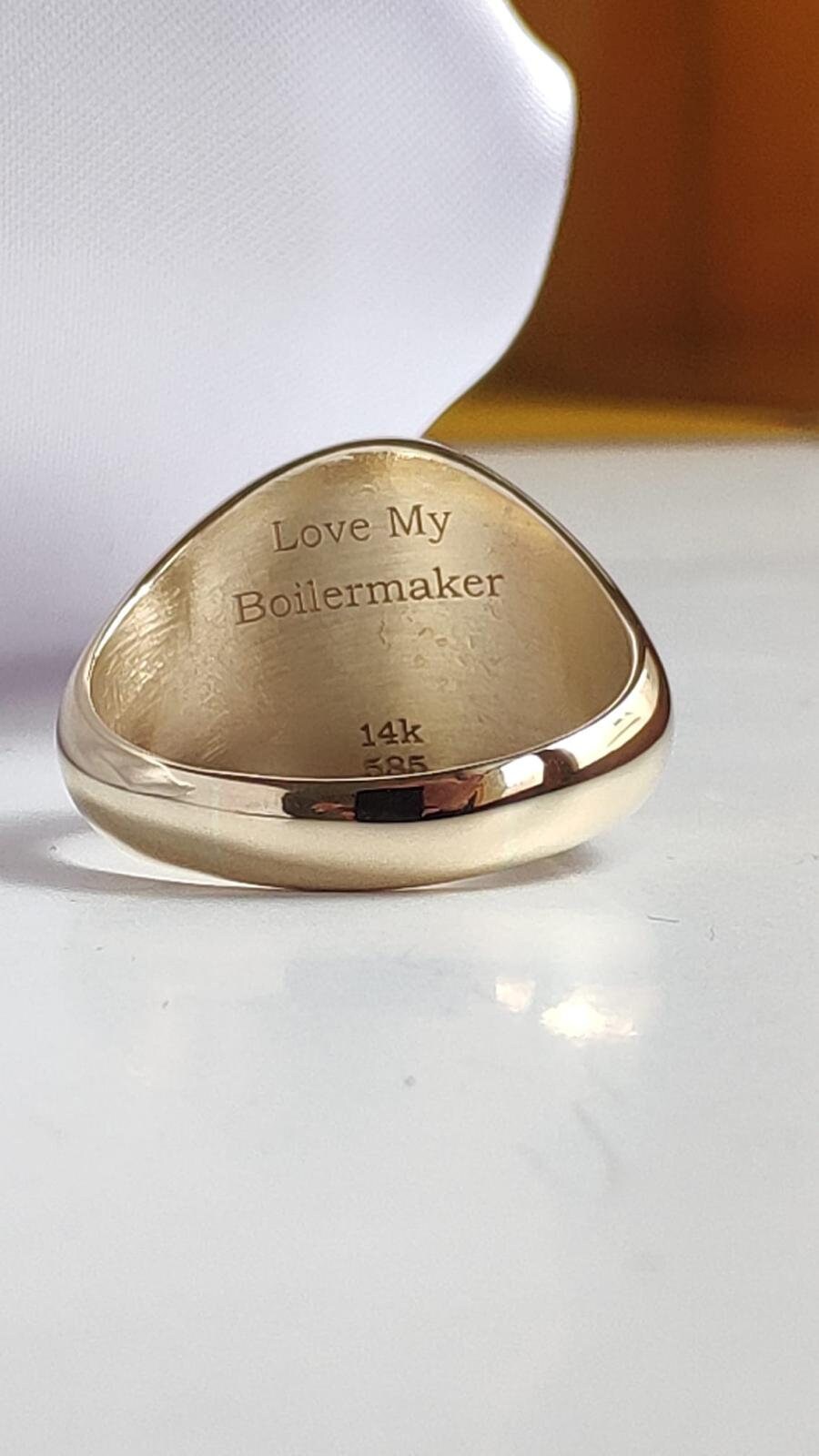 Personalized 14k Solid Gold Class Ring Custom College Graduation Gift ...