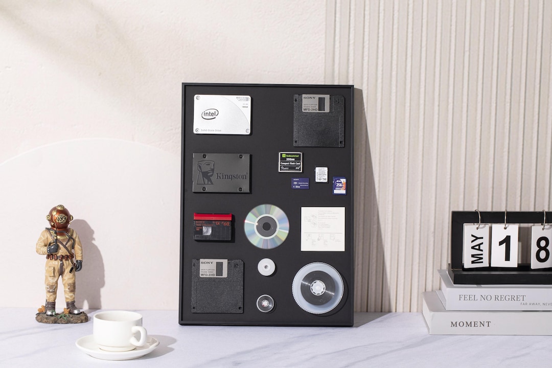 Data Storage Evolution 3D Wall Art: Tech History in Aluminum Frame - Etsy