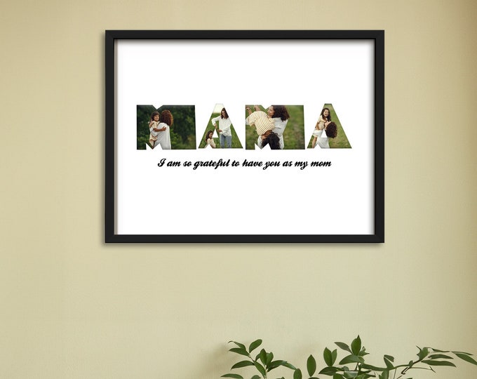 Custom MAMA Photo Collage, MAMA Photo Frame, Personalized Mama Frame ...