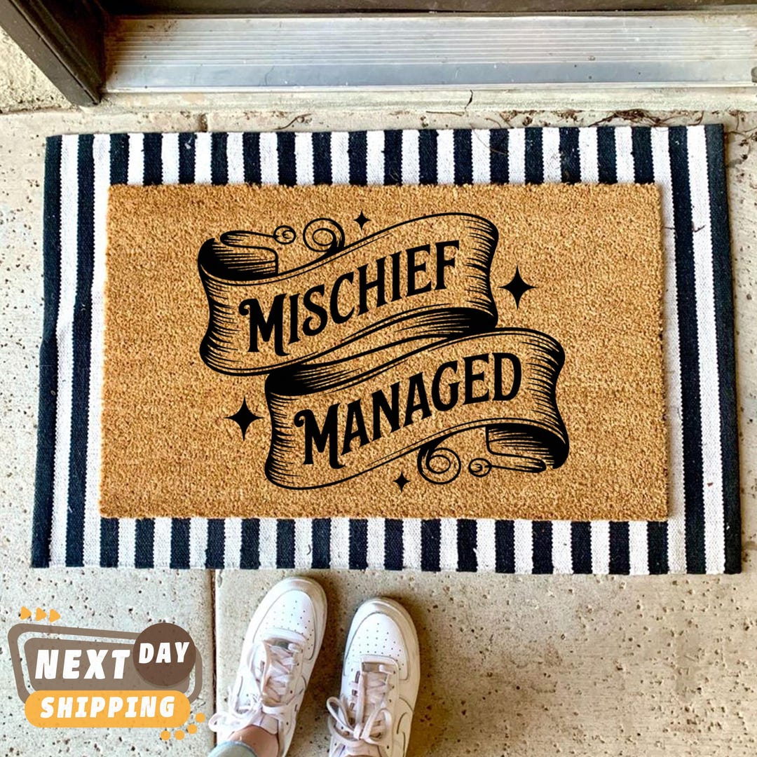 Mischief Managed Doormat, Magical Decor, Front Porch Decor, Front Door Decor, Movie Lover Gift ...