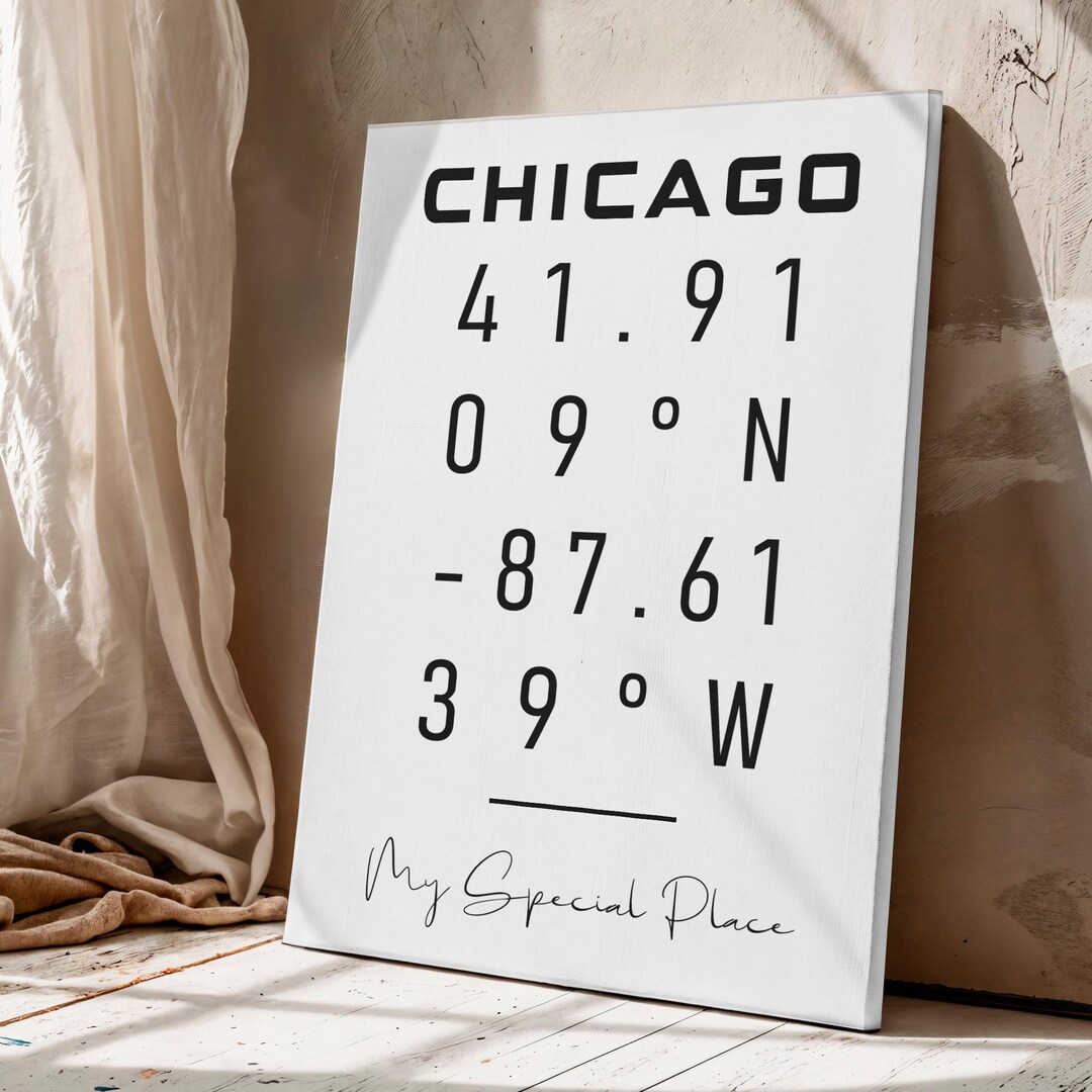 Custom Location Coordinates Print, Wall Art, Personalized Location ...