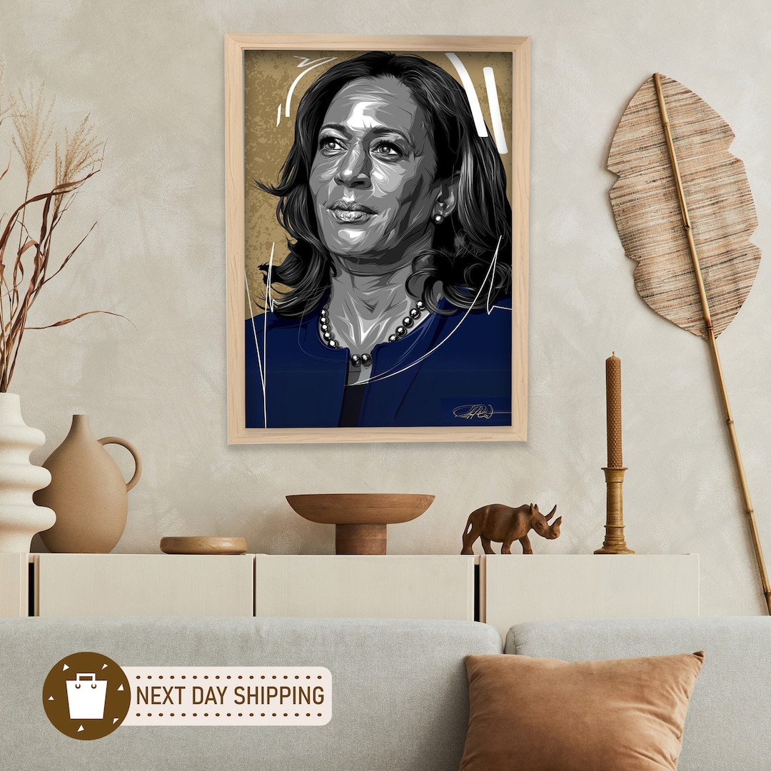 Kamala Harris Frame, Harris 2024 Wall Art, Home Decor, Patriotic Decor ...