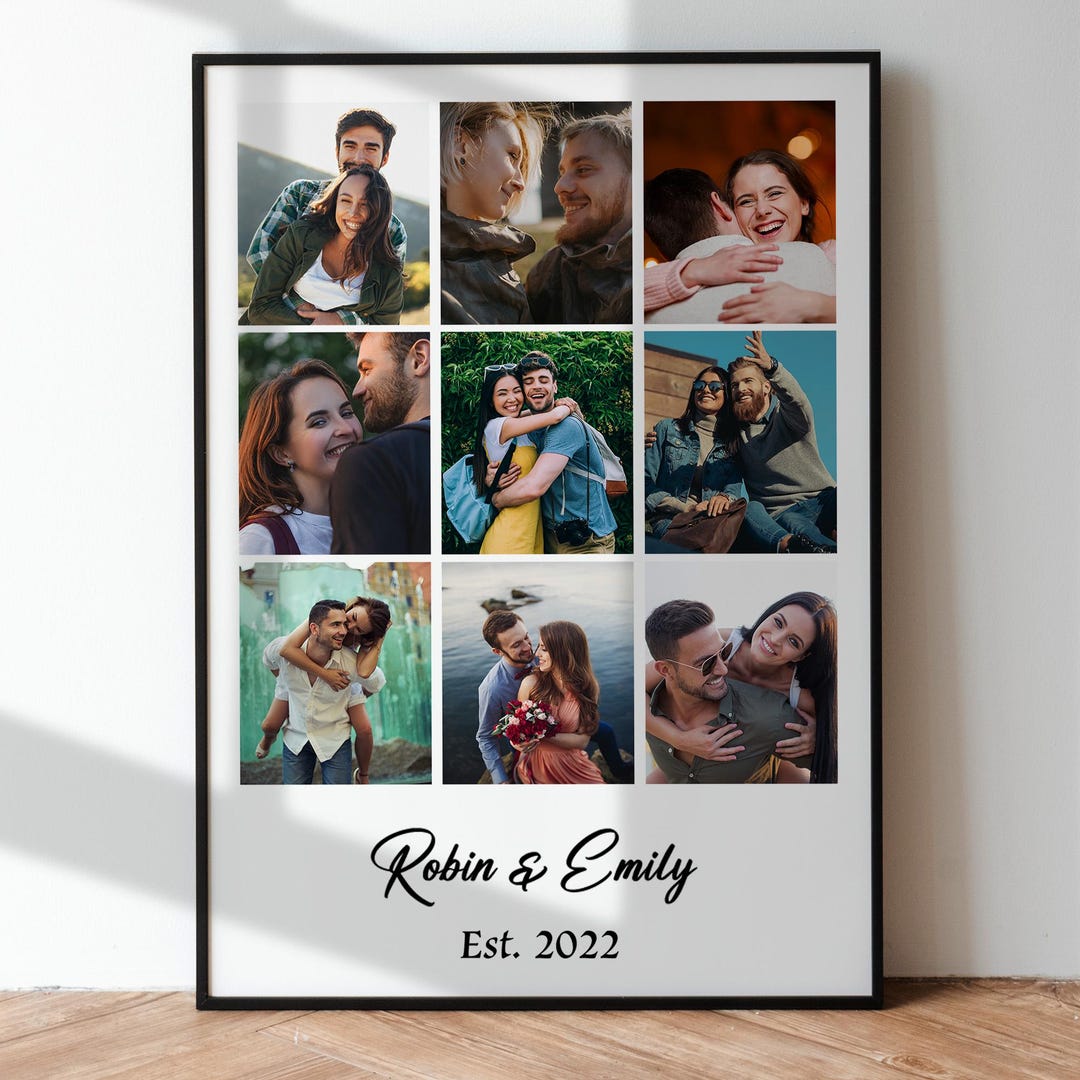Personalized Couple Photo Collage, Canva Photo Prints, Anniversary ...