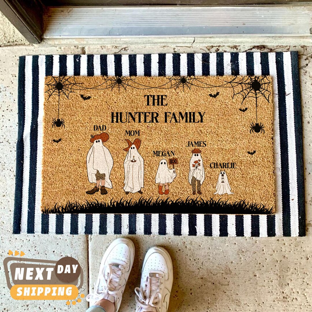 Personalized Spooky Season Doormat, Halloween Decor, Creepy Doormat ...