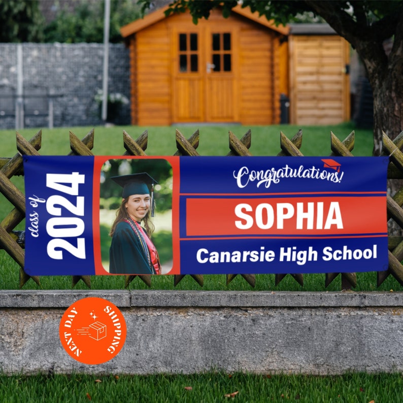 Personalized Graduation Banner With Photo, Graduation Banner W/ Name ...